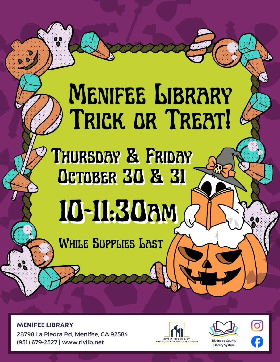 Trick or Treat @ the Menifee Library! – CYNTHIA NEMELKA "Hello Menifee!"